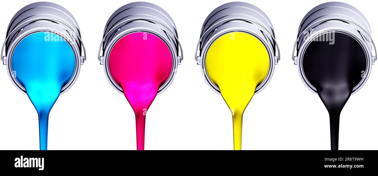 high resolution 3D rendering of a cmyk concept Stock Photo - Alamy