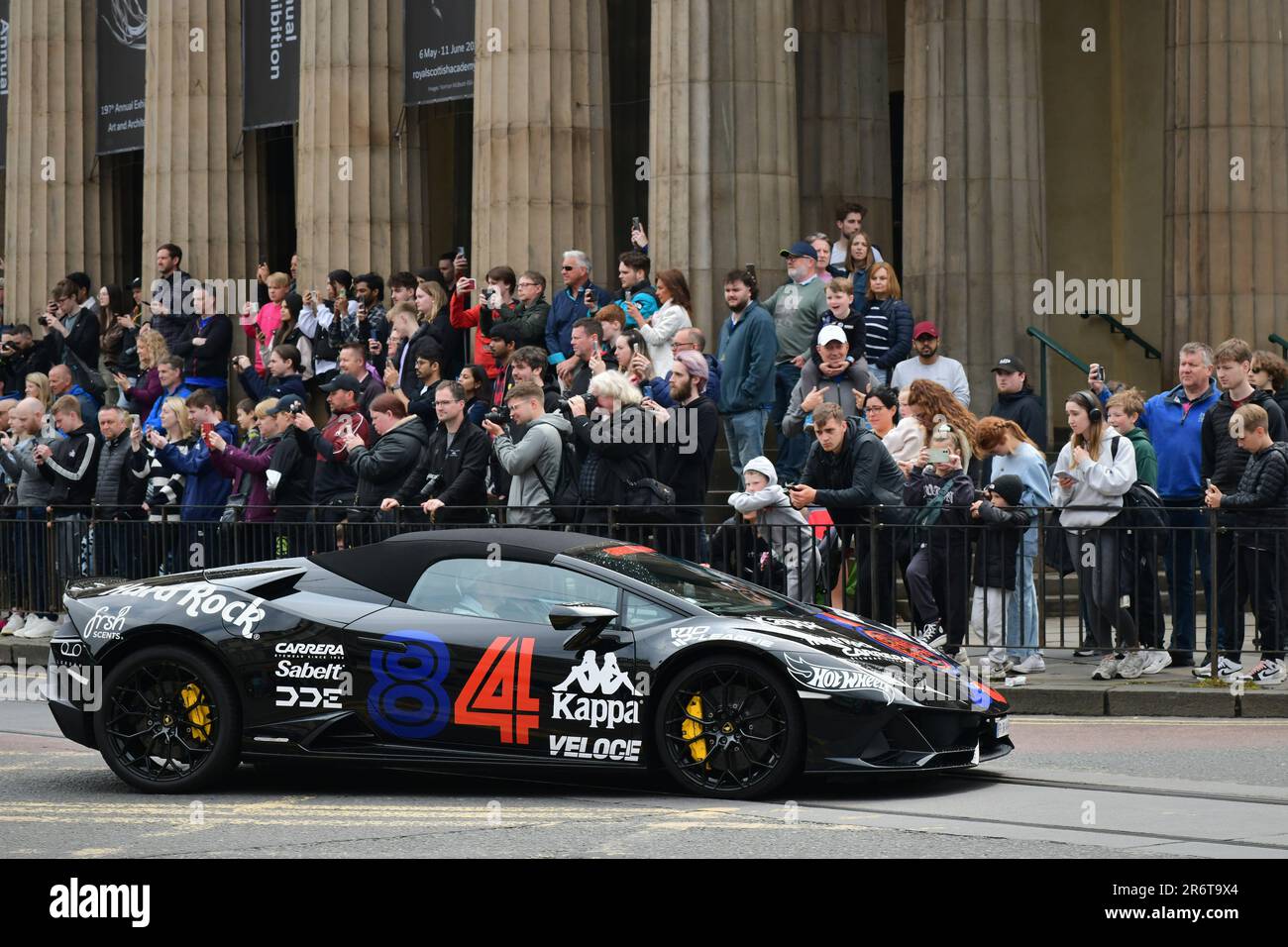 Edinburgh Scotland, UK 11 June 2023. High performance cars drive ...