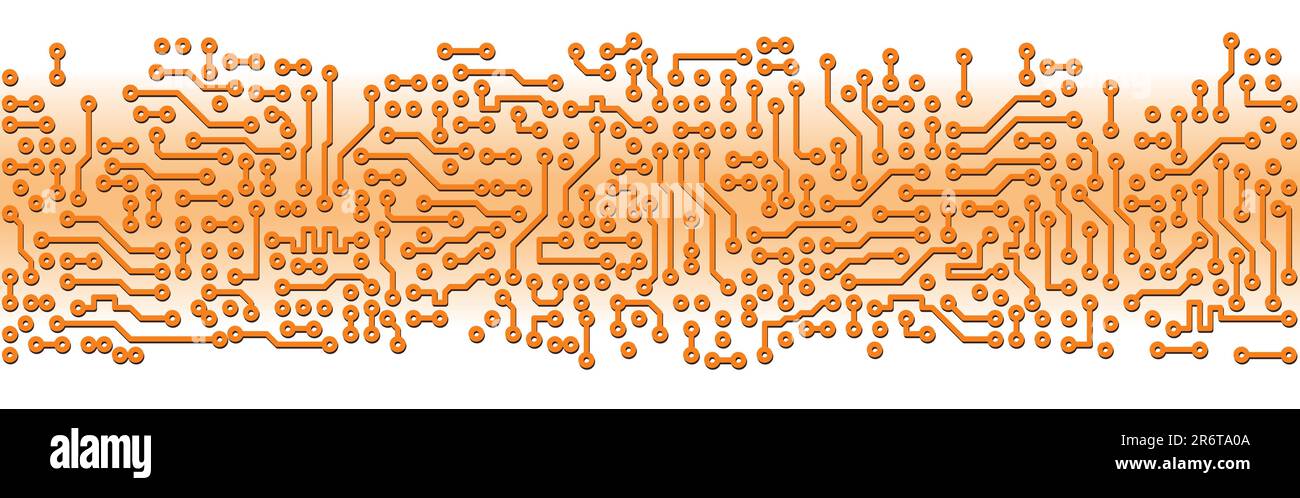 Abstract orange industrial circuit board electronic template Stock ...