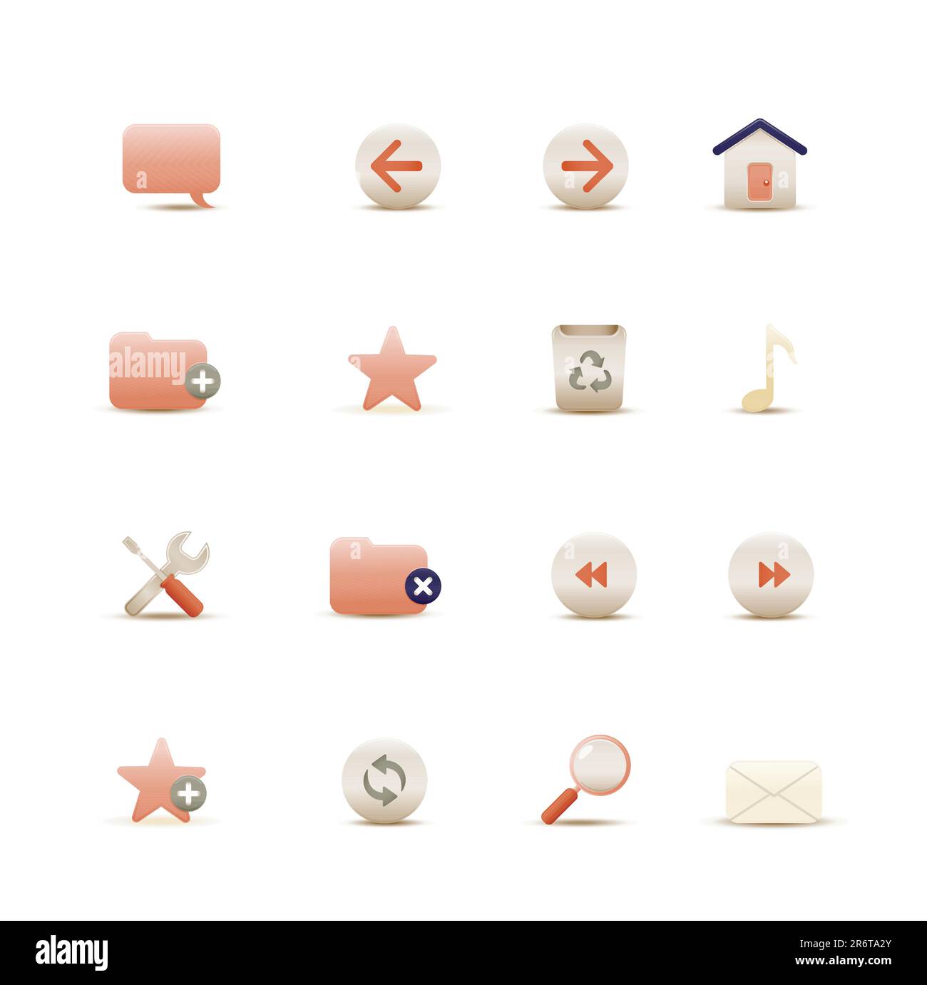 Vector illustration ? set of elegant simple icons for common internet ...