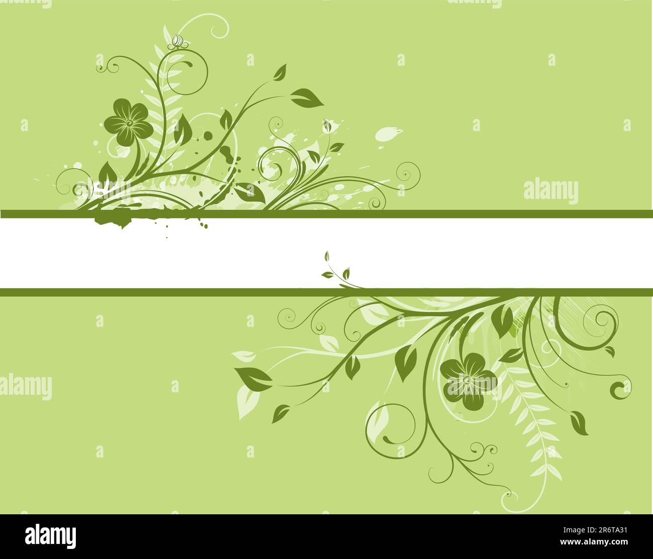 Vector illustration of green Floral Decorative banner Stock Vector ...