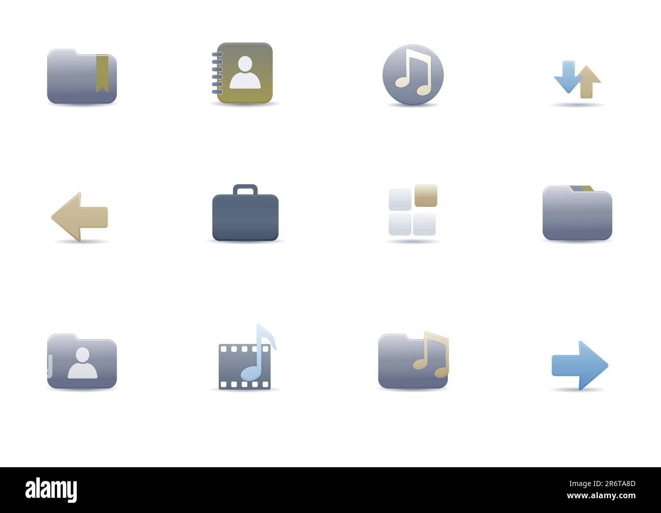 Vector Illustration Set Of Elegant Simple Icons For Common Computer And Media Devices