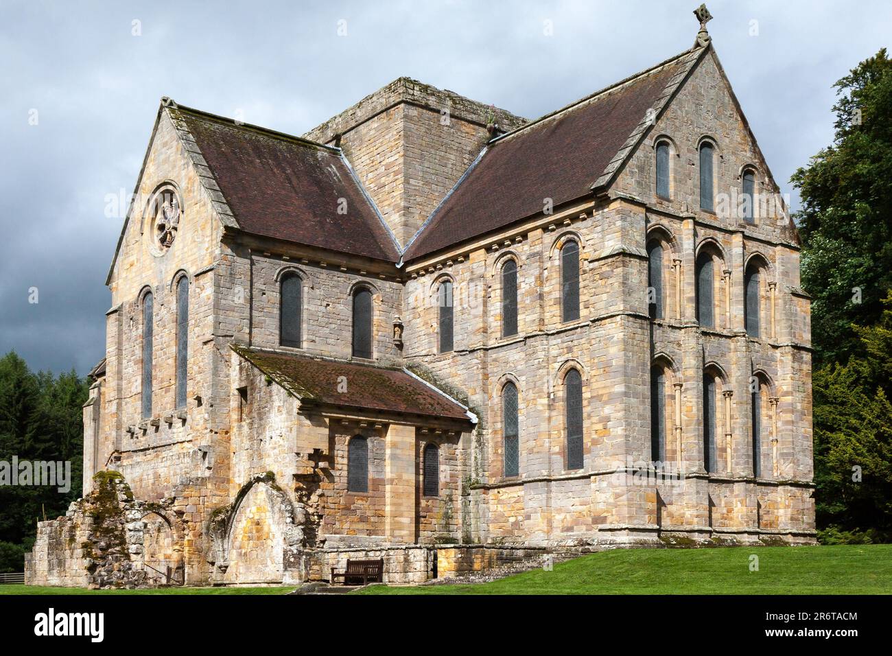 View of a building at Brinkburn Abbey Stock Photo - Alamy