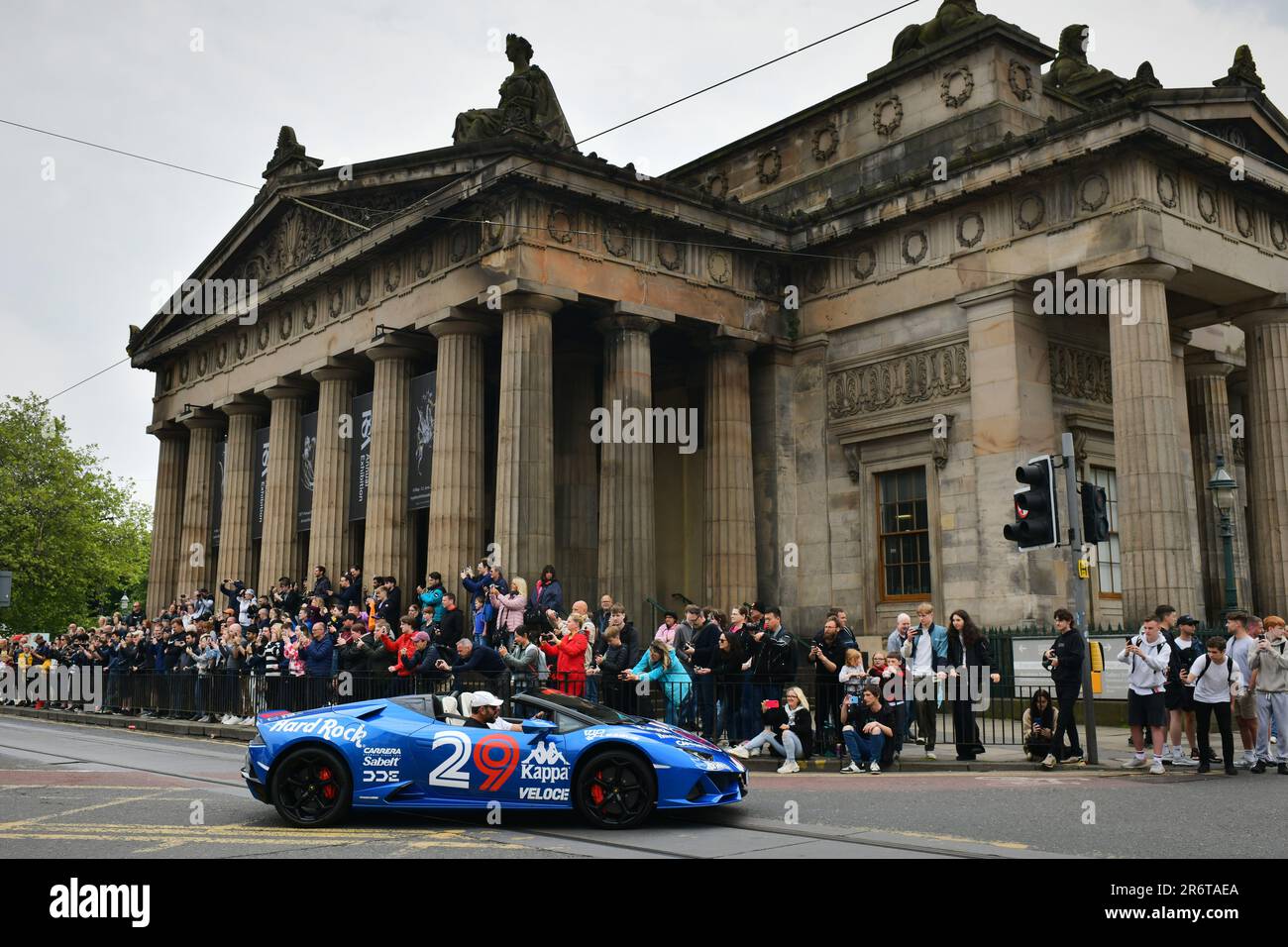 Edinburgh Scotland, UK 11 June 2023. High performance cars drive ...