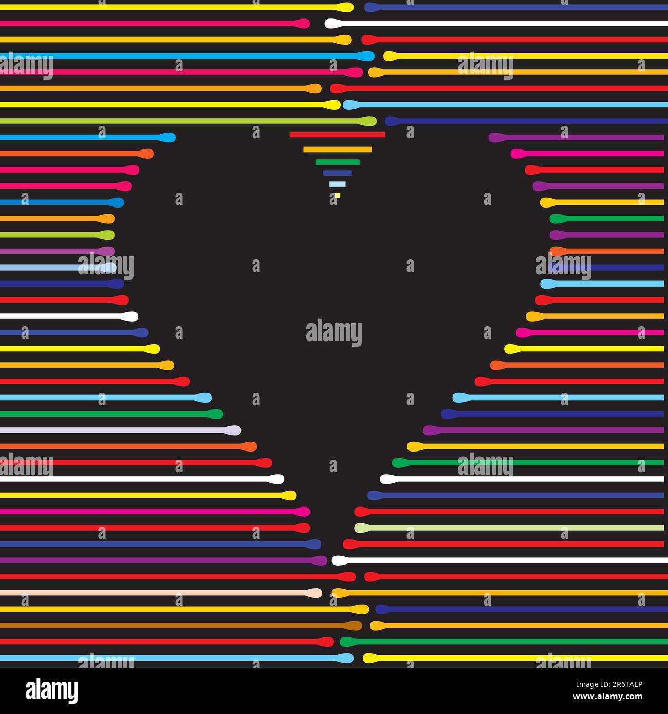 heart made from color lines, vector illustration Stock Vector Image ...