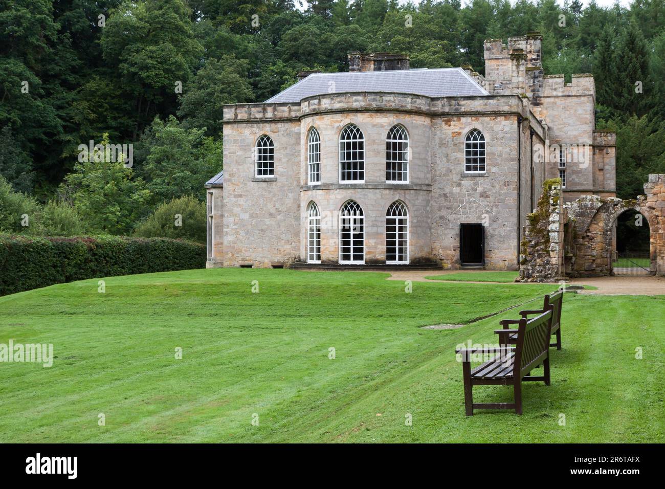 View of buildings at Brinkburn Abbey Stock Photo - Alamy