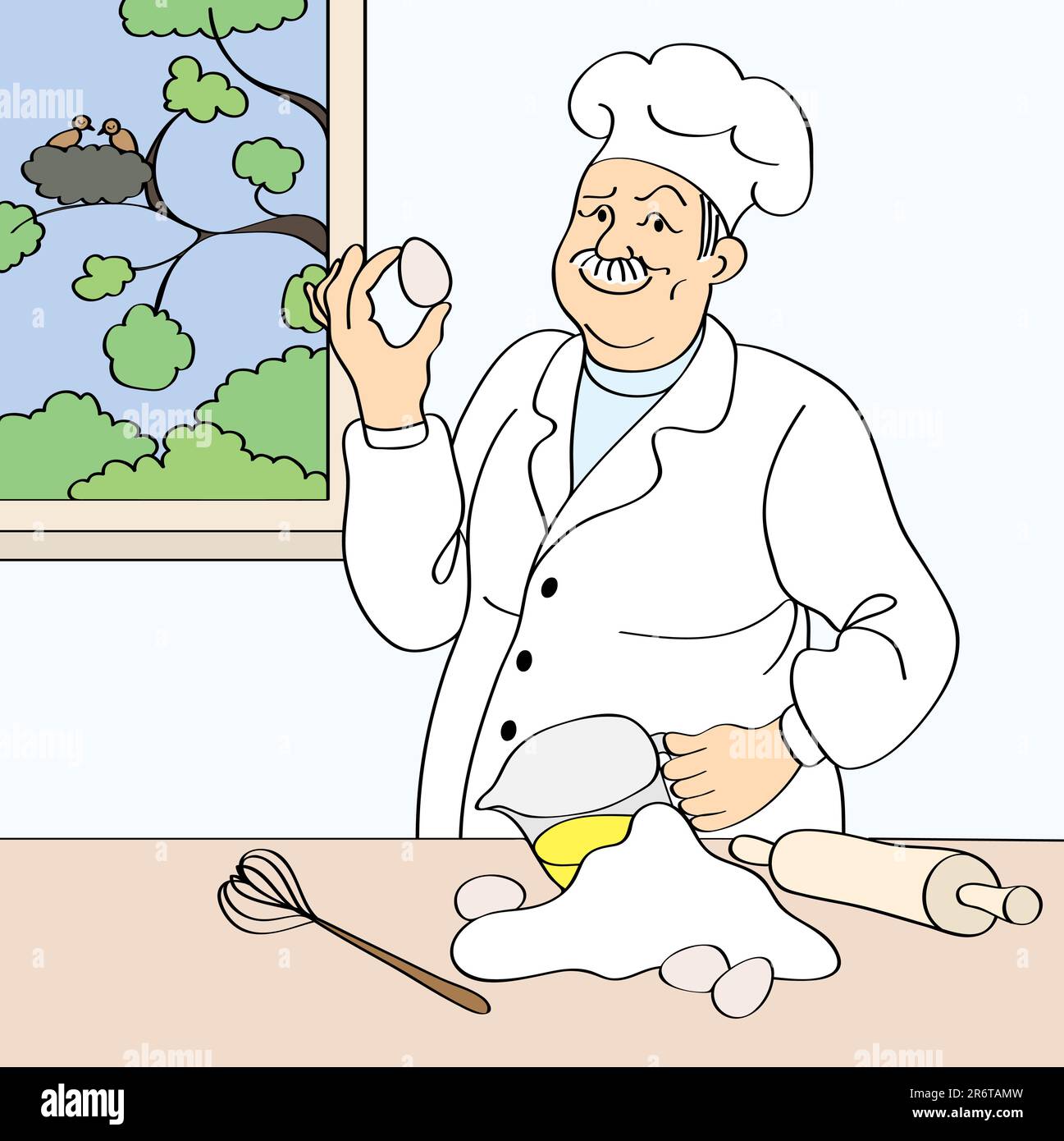 Kitchen male flour Stock Vector Images - Alamy