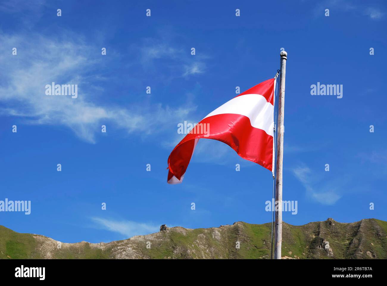 Flag of Austria seen in the alps Stock Photo - Alamy