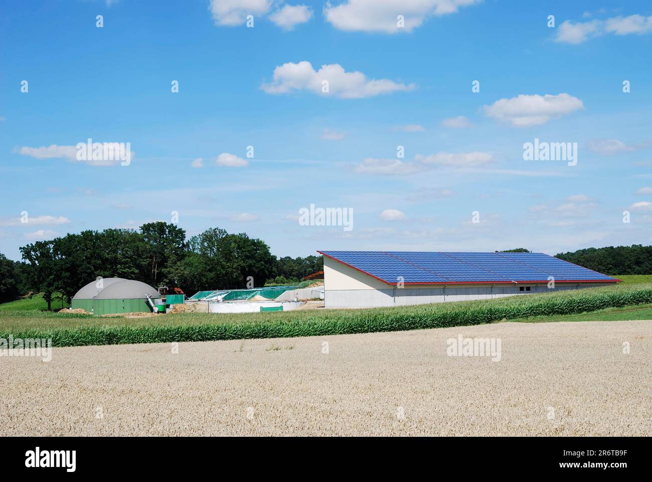 Biogas production and solar energy Stock Photo - Alamy