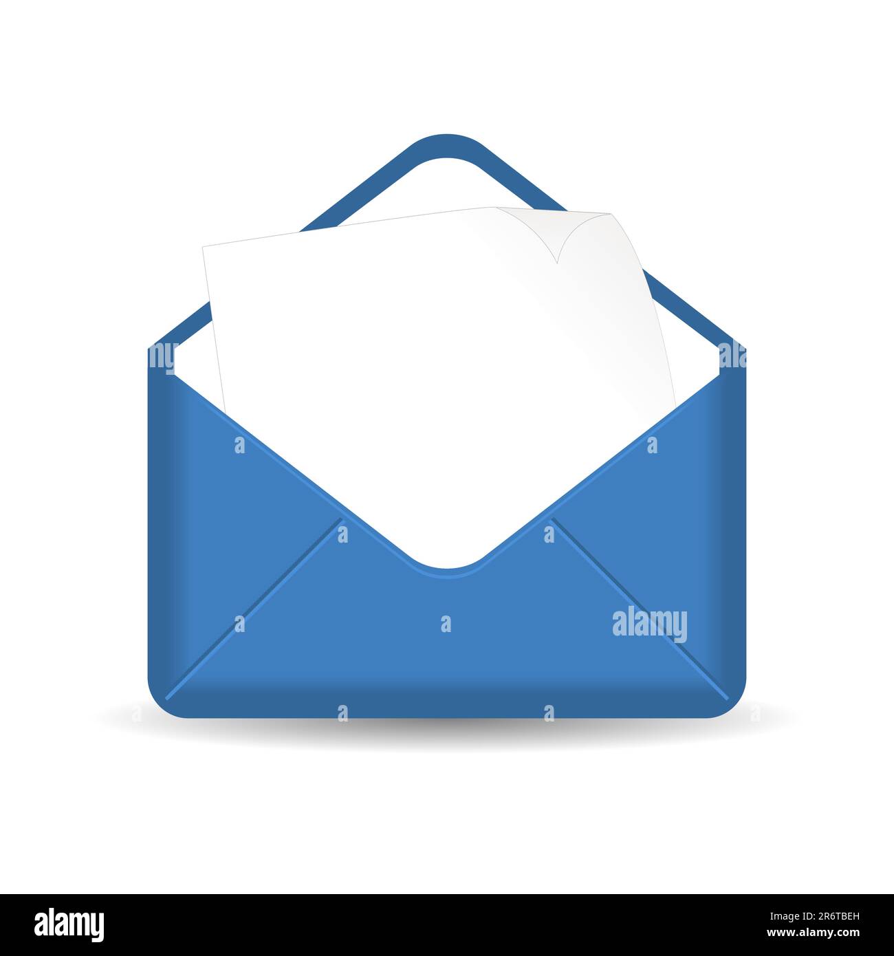 Opened envelope with blank sheet over white background Stock Vector ...