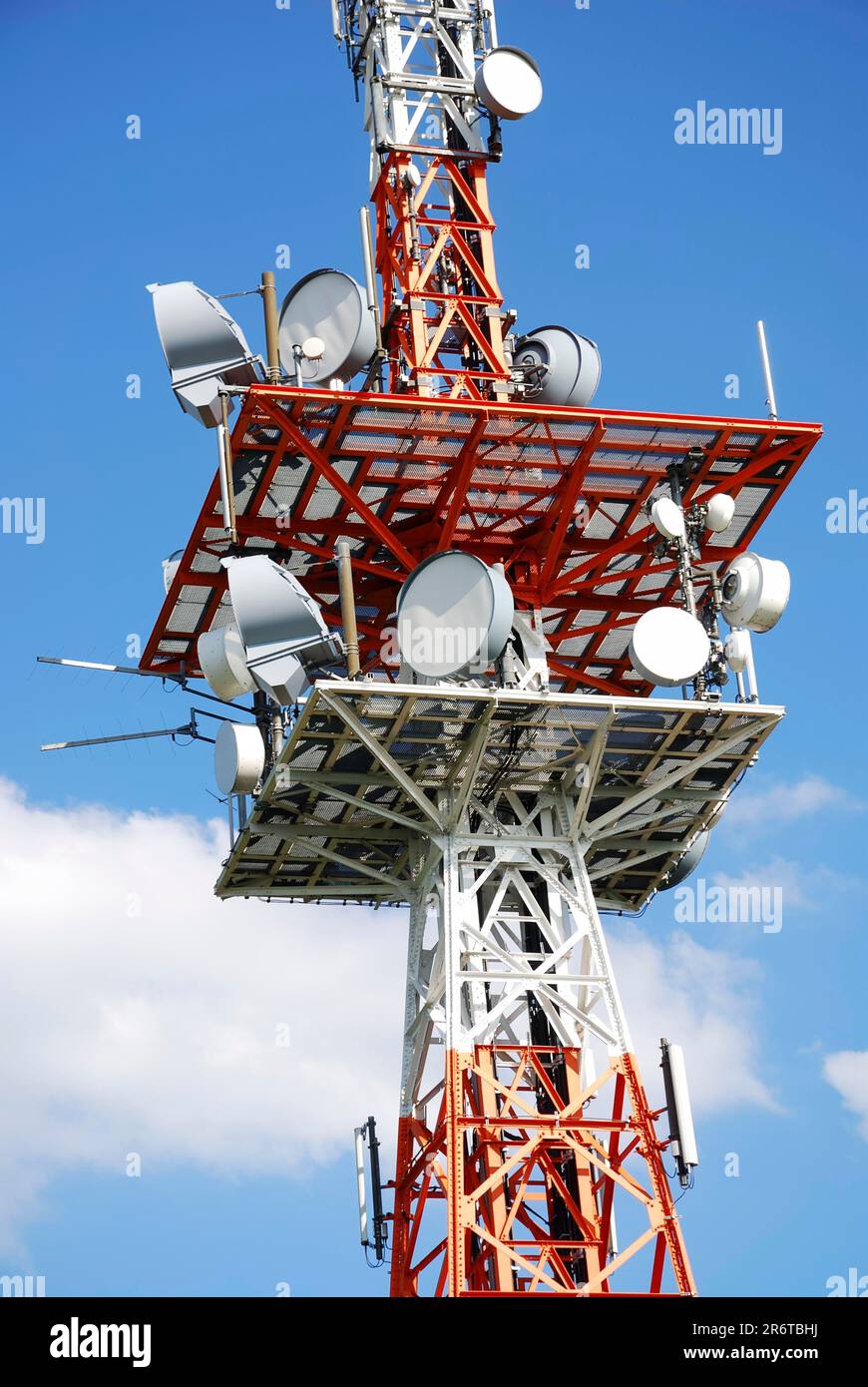 Telecommunication equipment on a television tower Stock Photo - Alamy