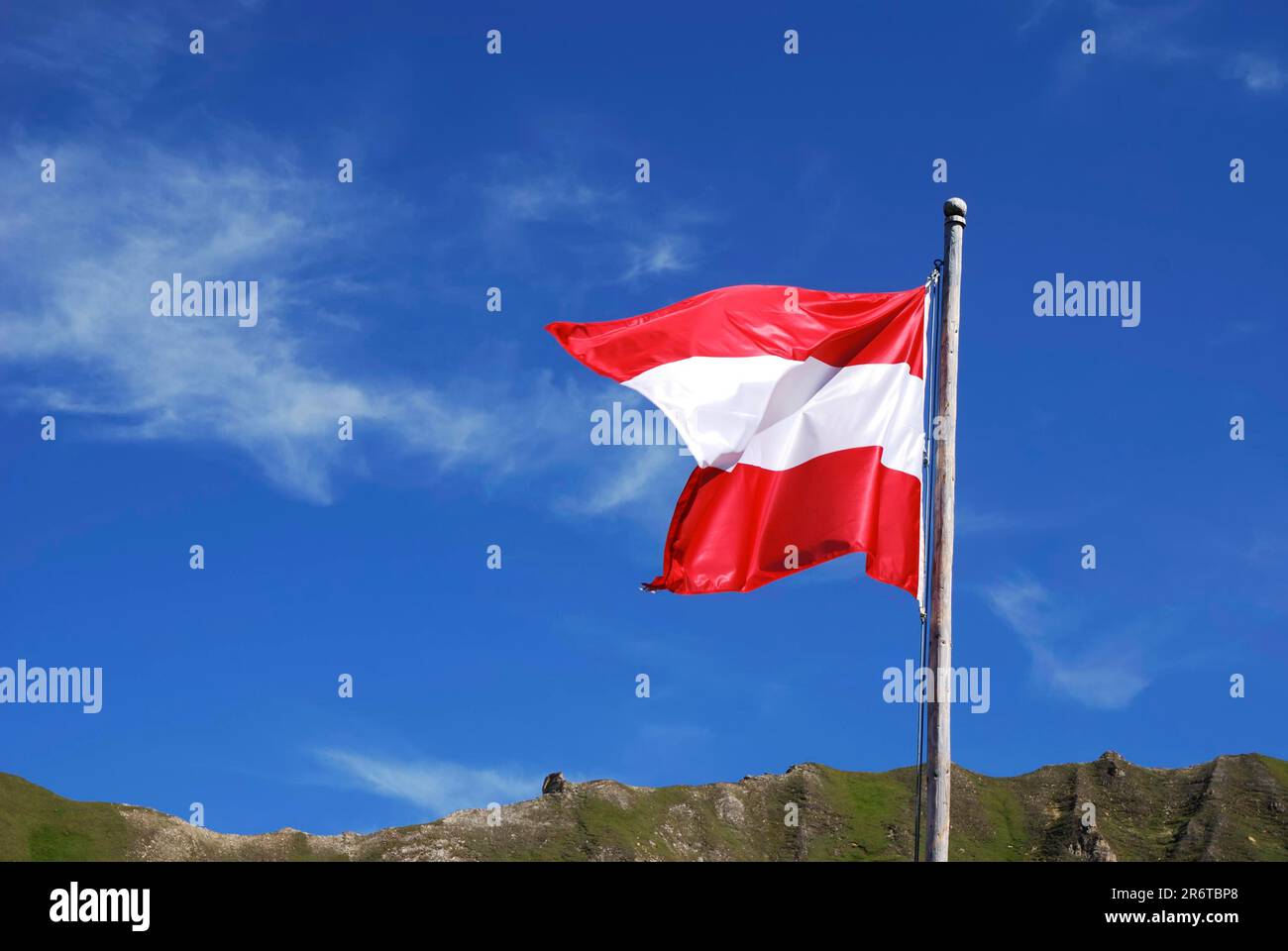 Flag of Austria seen in the alps Stock Photo - Alamy