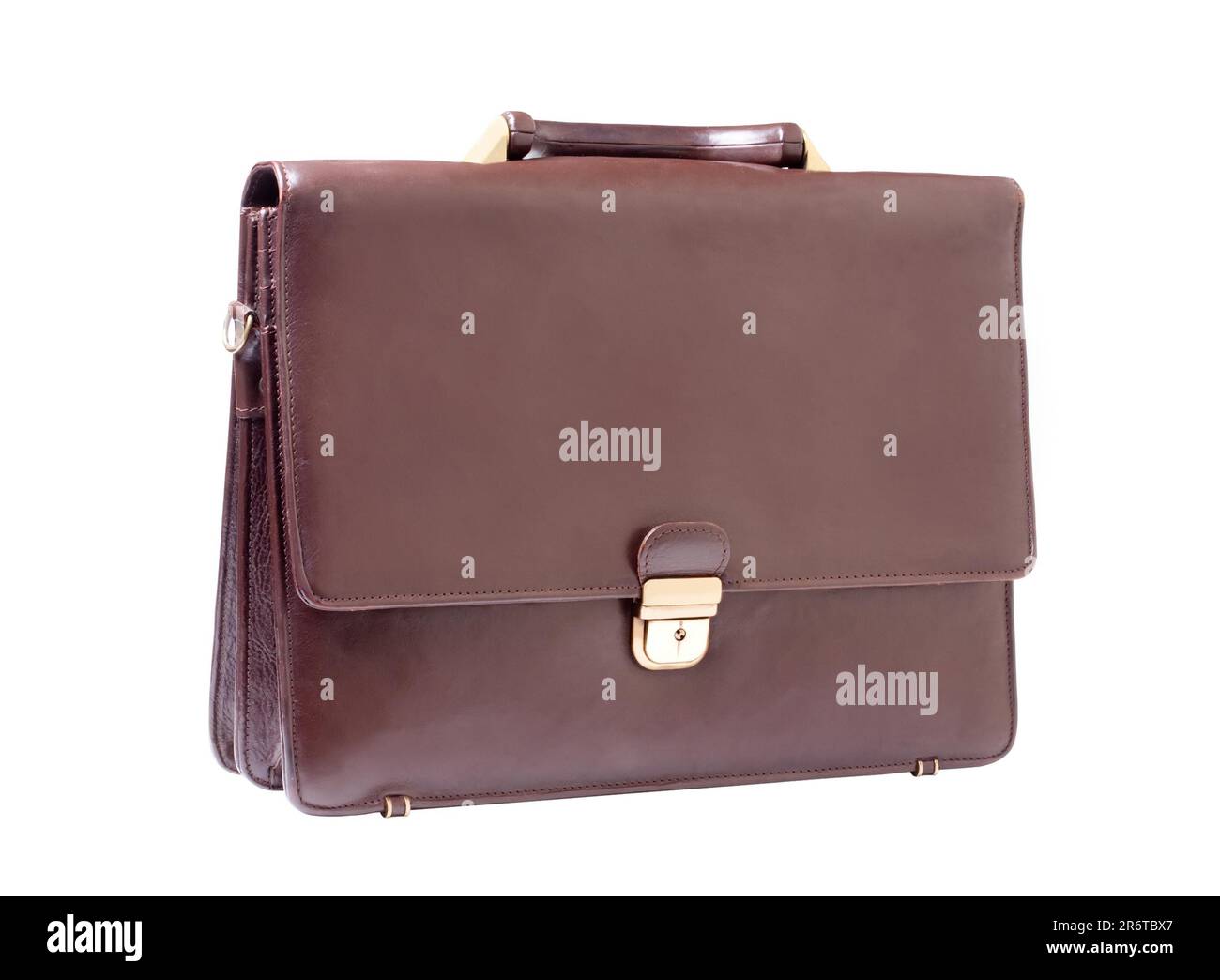 business brown briefcase on a white background Stock Photo - Alamy
