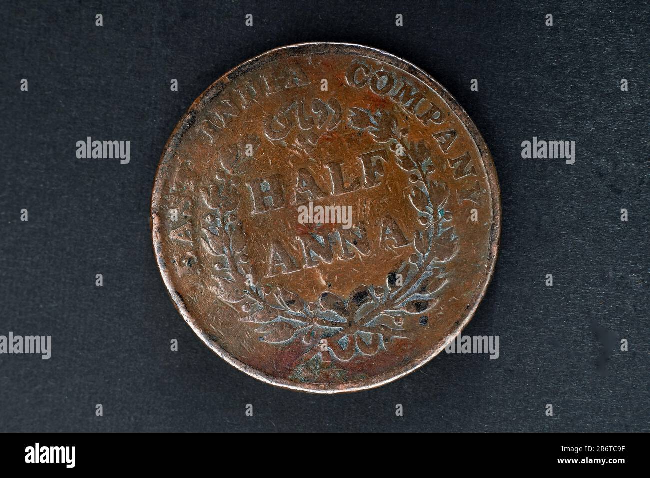 04 11 2014 East India Company Half-anna Coin Minted 1835 Studio Shot ...