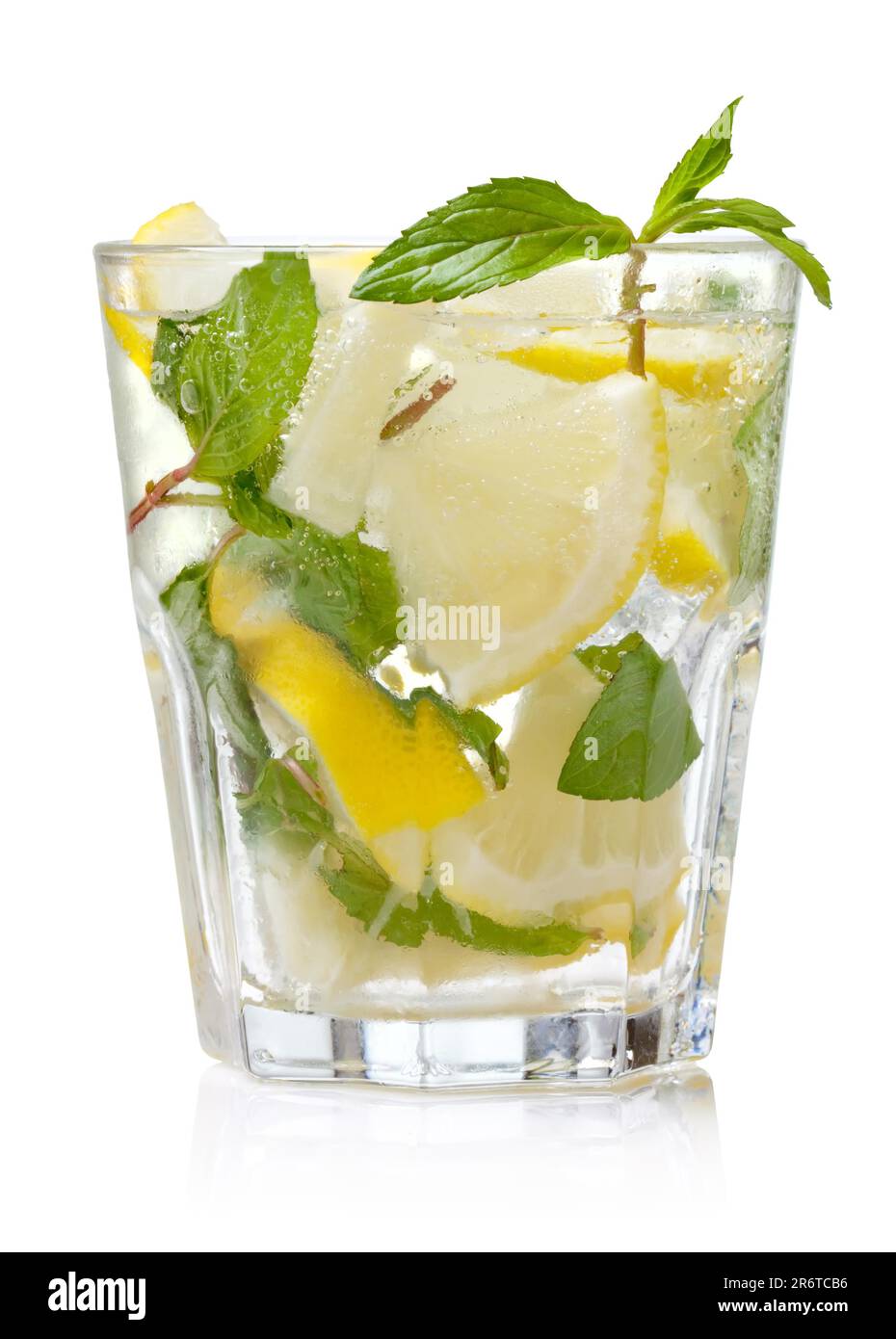 cold fresh lemonade. Isolated on white background Stock Photo - Alamy