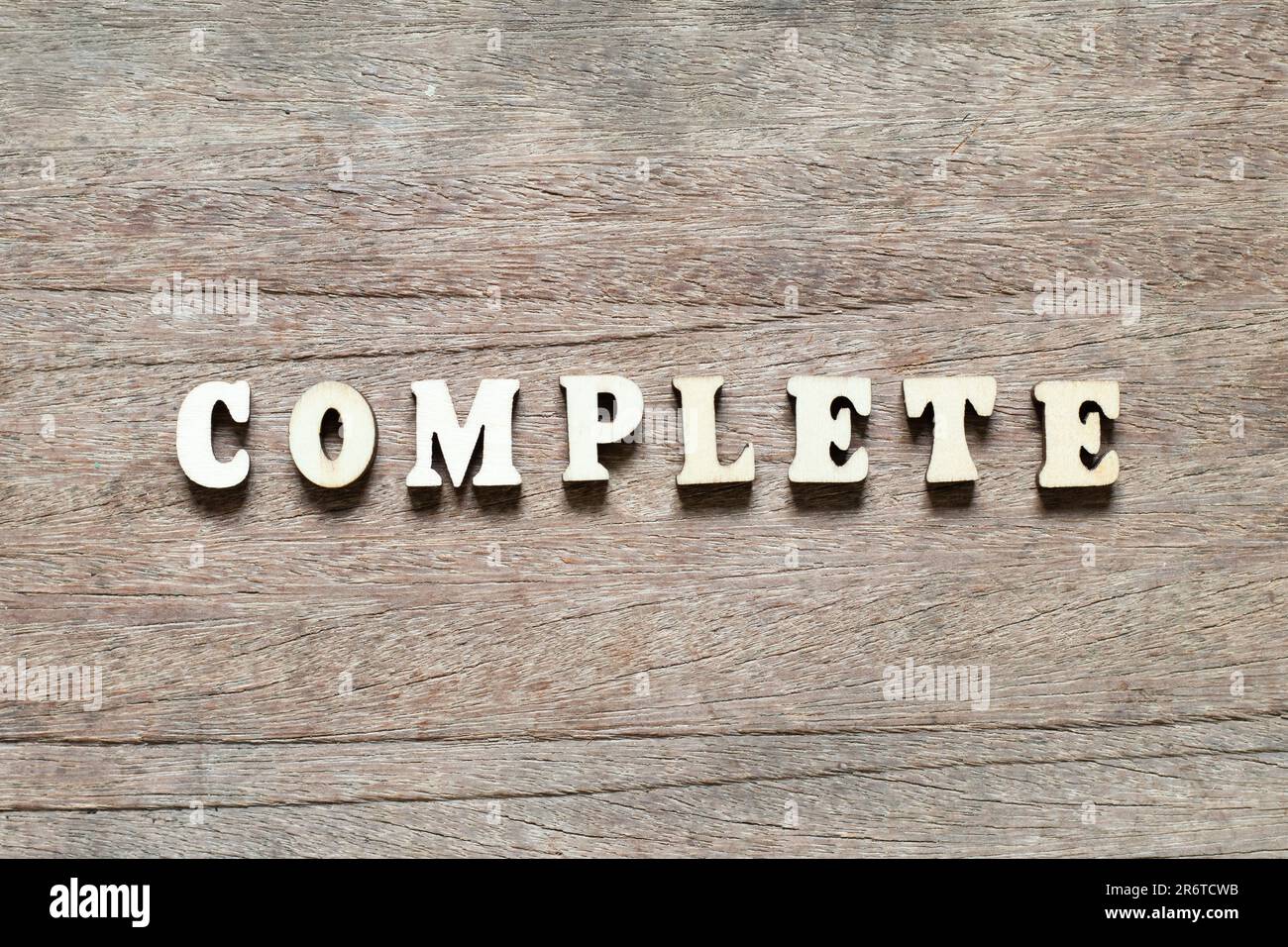 Alphabet letter block in word complete on wood background Stock Photo ...