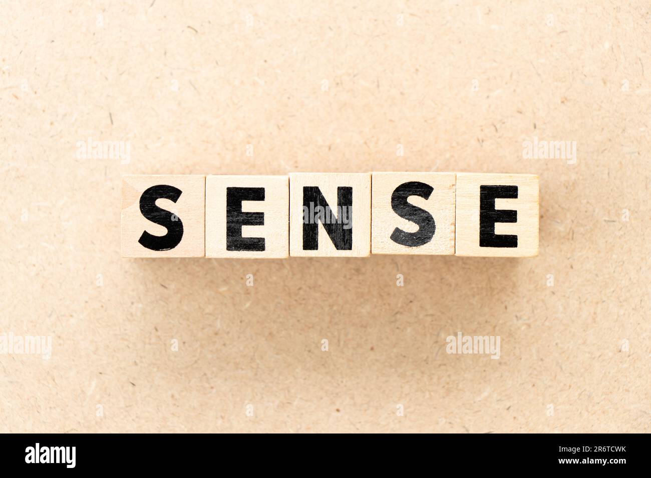 Alphabet letter block in word sense on wood background Stock Photo - Alamy