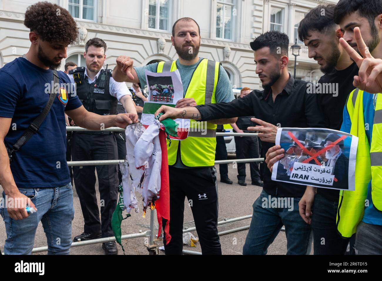 Knightsbridge, London, UK. 11th Jun, 2023. Protesters gathered outside ...