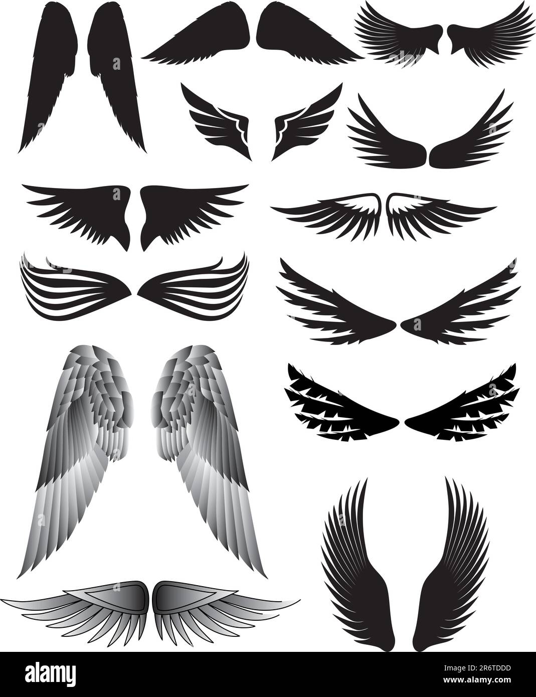 Silhouette angel wing Cut Out Stock Images & Pictures - Alamy