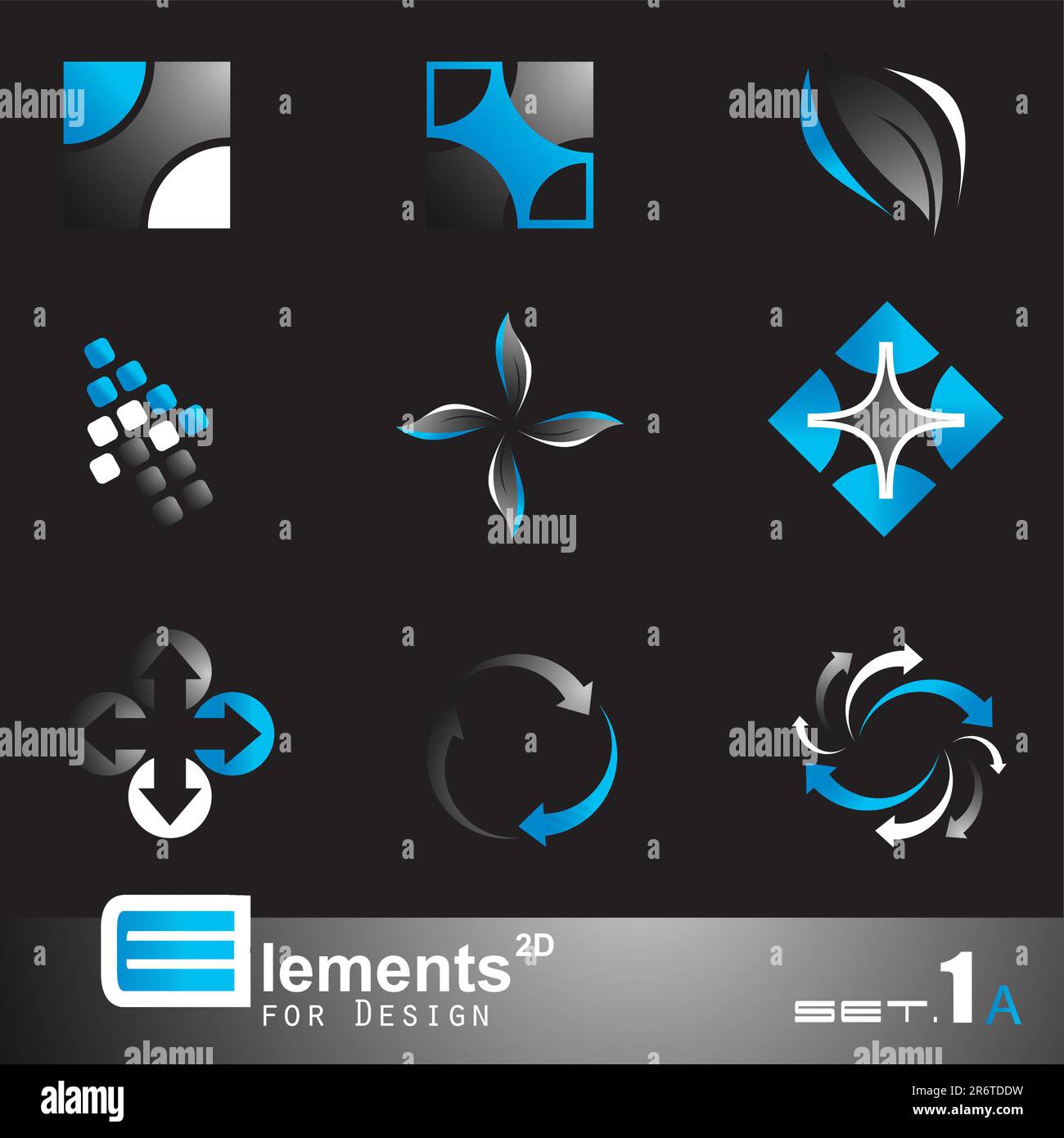 Elements for Design - 9 Abstract 2D Pieces - Set 1a Stock Vector Image ...