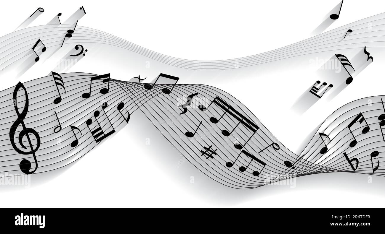 Vector musical notes staff background for design use Stock Vector Image ...