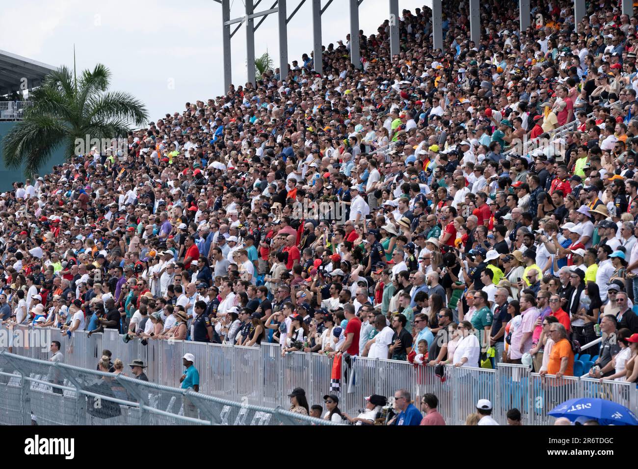 Miami Gardens, Florida, USA. 7th May, 2023. Motorsport fans in the ...
