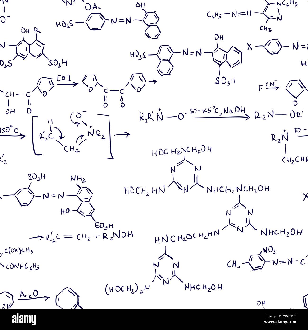 Chemistry Formulas. Seamless abstract background. Vector illustration ...