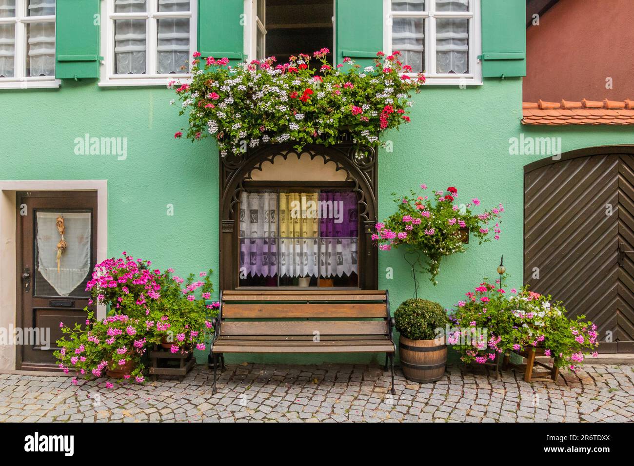 Shuttered windows medieval house historic town hi-res stock photography ...