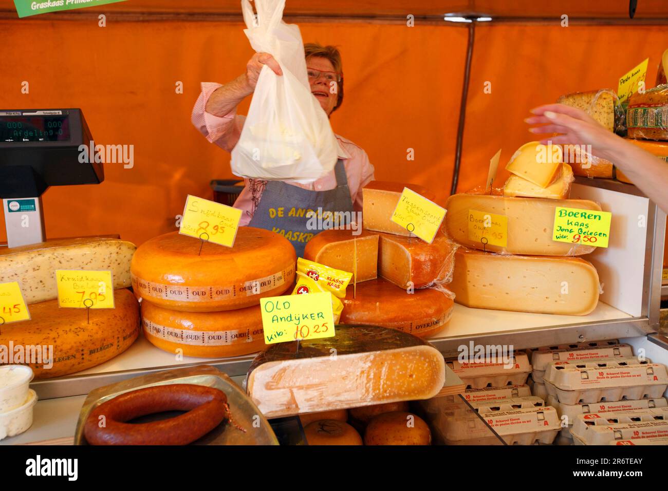 Cheese stall at the market, Den Burg, Texel, Cheese stall, Netherlands ...