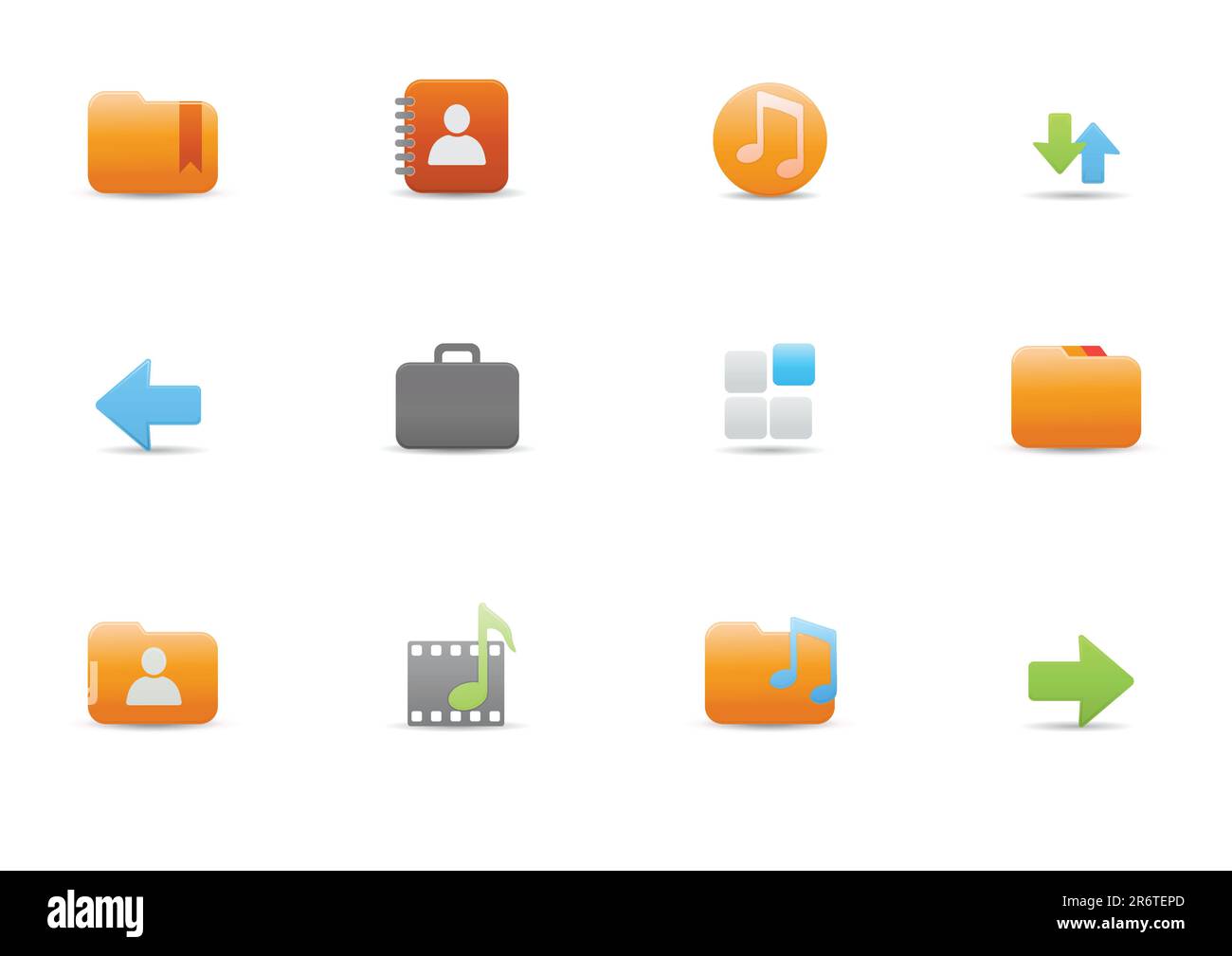 Vector illustration ? set of elegant simple icons for common computer ...
