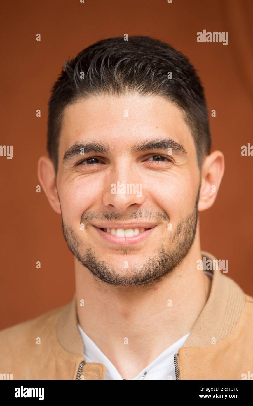 Esteban Ocon attends the 2023 French Open at Roland Garros on June 11 ...
