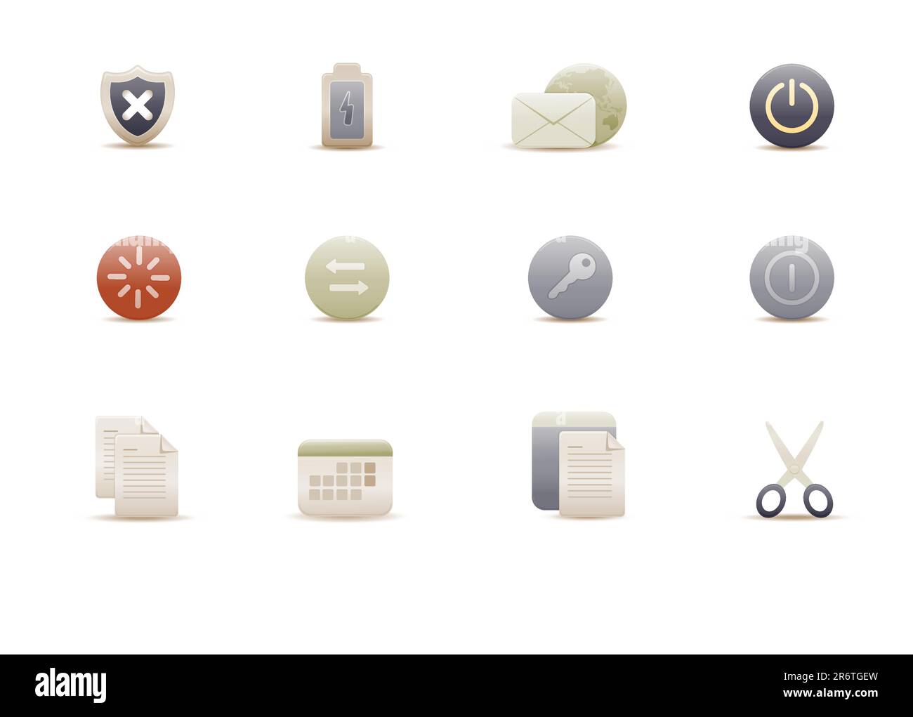 Vector illustration ? set of elegant simple icons for common computer ...