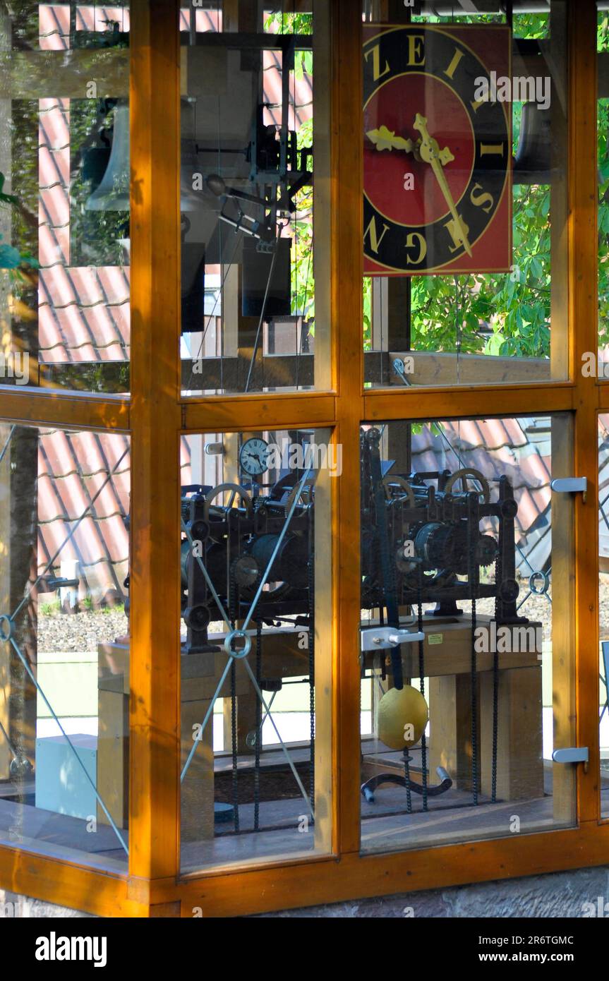 Large clockwork behind glass Stock Photo - Alamy