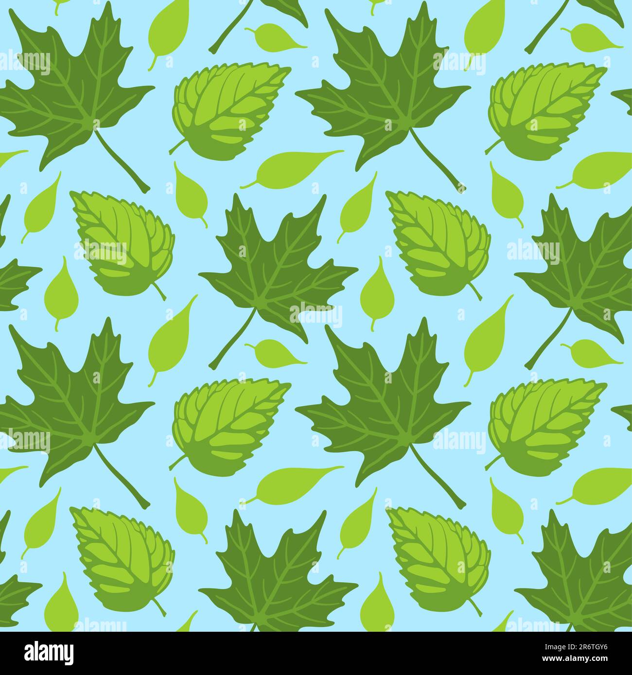 Vector illustration of a seamless repeating pattern of Summer leaves ...