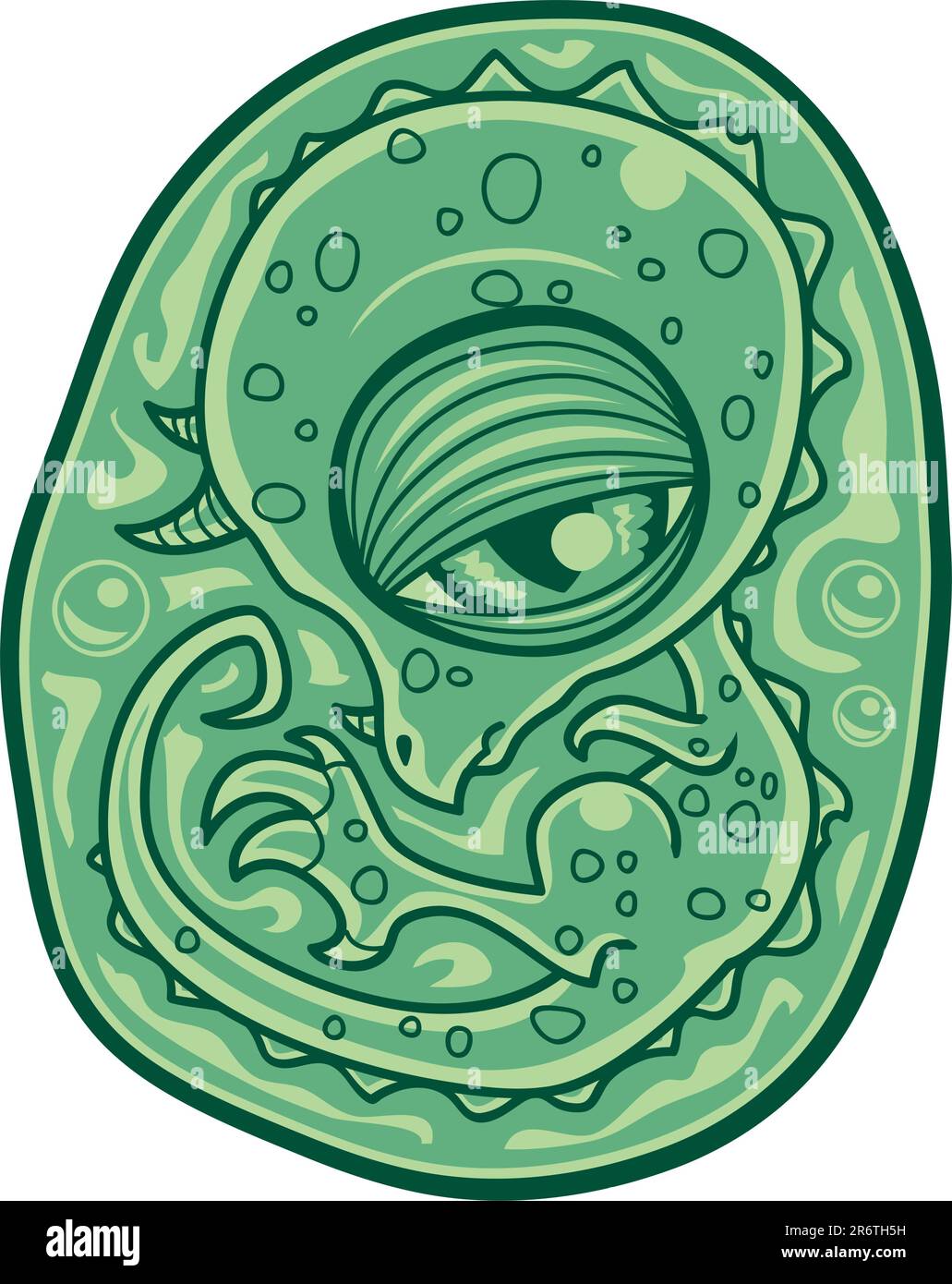 Cartoon illustration of a baby dinosaur embryo in an egg Stock Vector ...