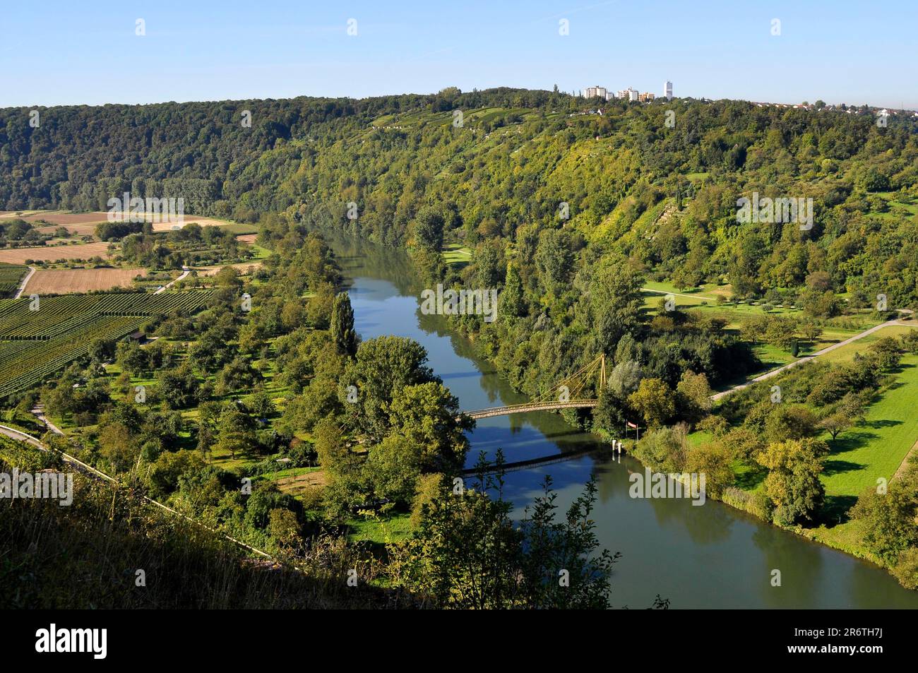 Vineyards near Besigheim, view from Besigheim rock garden, river ...