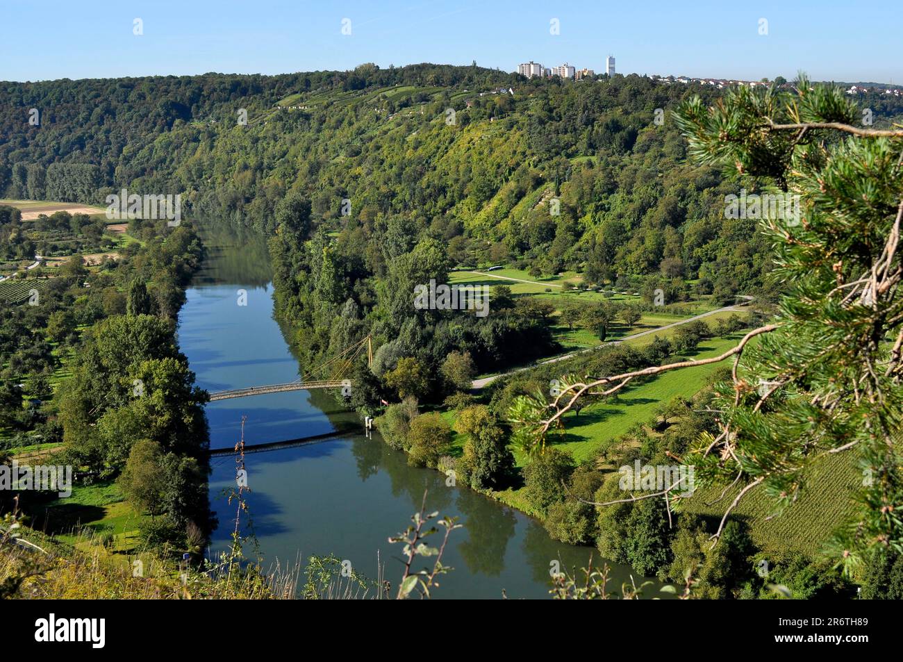View from Besigheim rock garden, river: Neckar, river : Neckar Stock ...