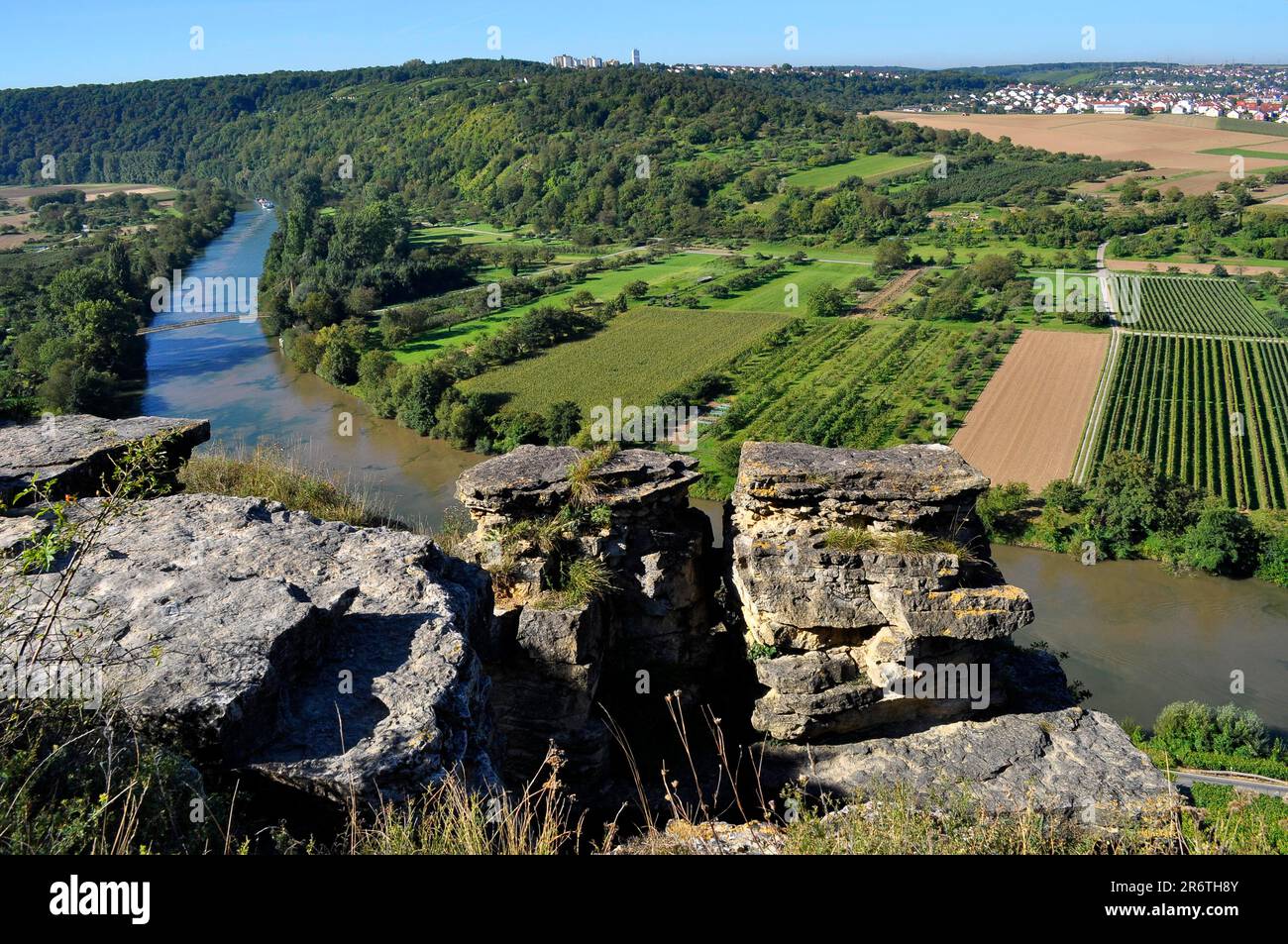 Rock garden Hessigheim-Besigheim, vineyards in steep slope, view from ...