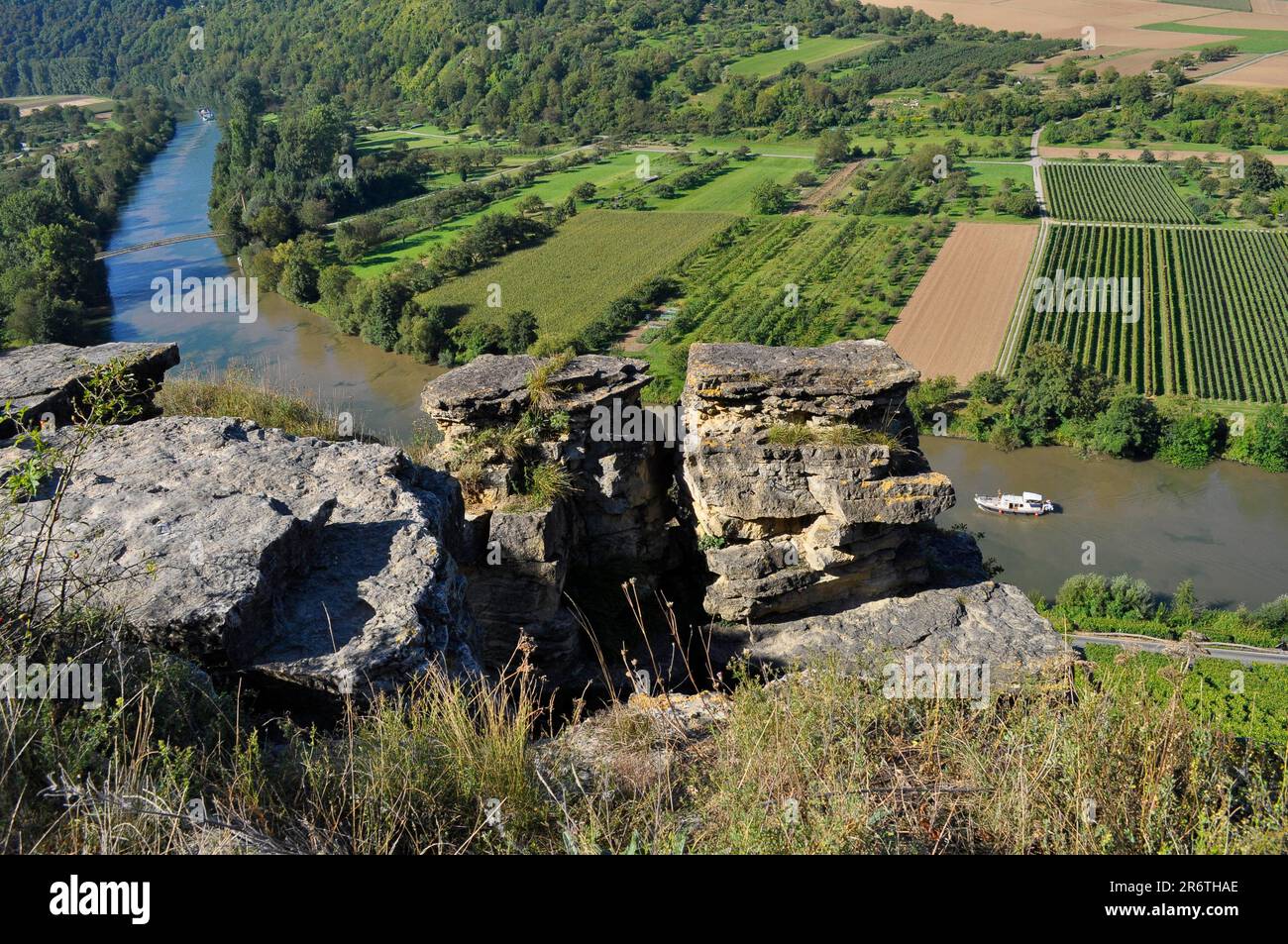Rock garden Hessigheim-Besigheim, vineyards in steep slope, view from ...