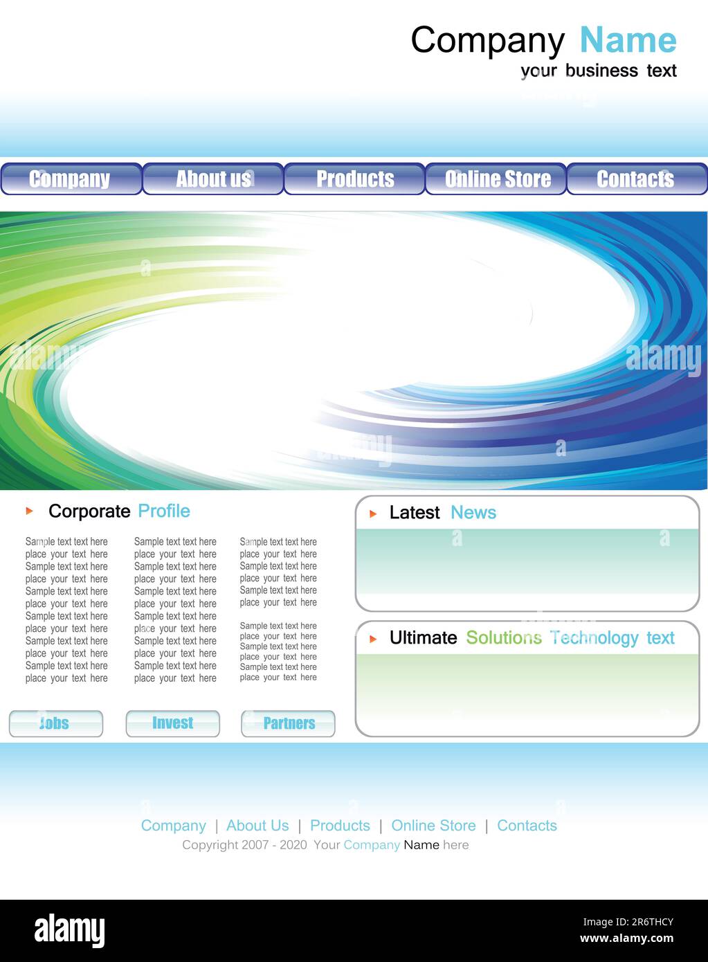 Technology Blue and Green Website Template Stock Vector Image & Art - Alamy