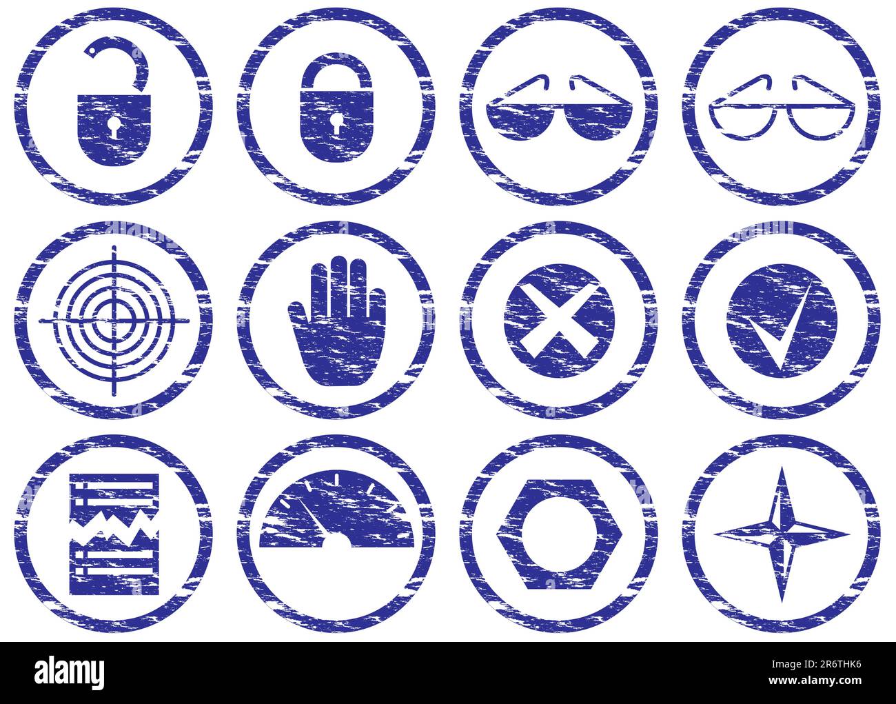 Gadget icons set. Grunge. White - dark blue palette. Vector ...