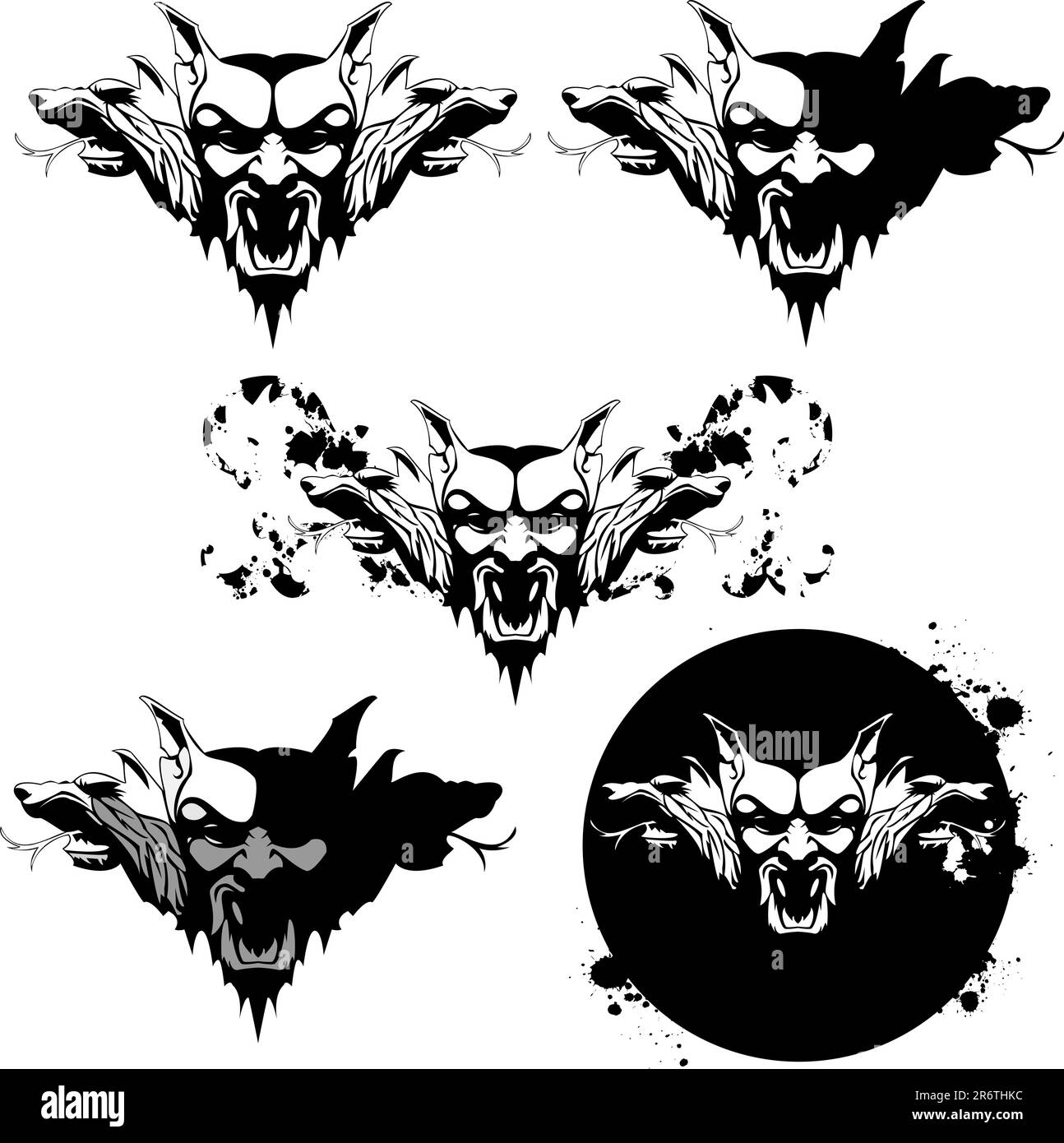 vector set of a vampire golem with different textures and decorations ...