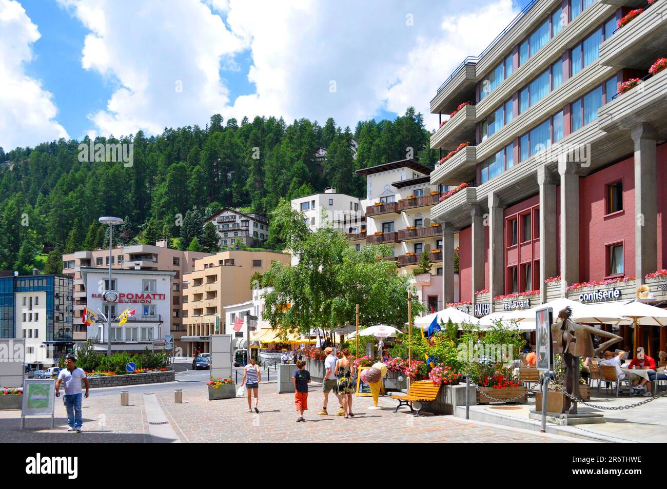 Switzerland, St. Moritz city centre, centre, hotels, holiday flats ...