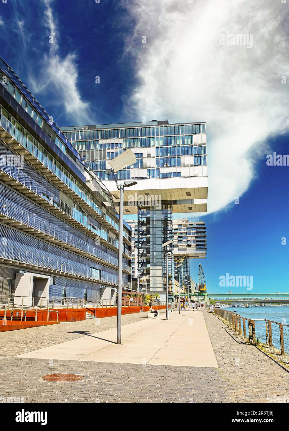 Cologne (Köln, Rheinauhafen), Germany - June 6. 2023: Beautiful rhine ...