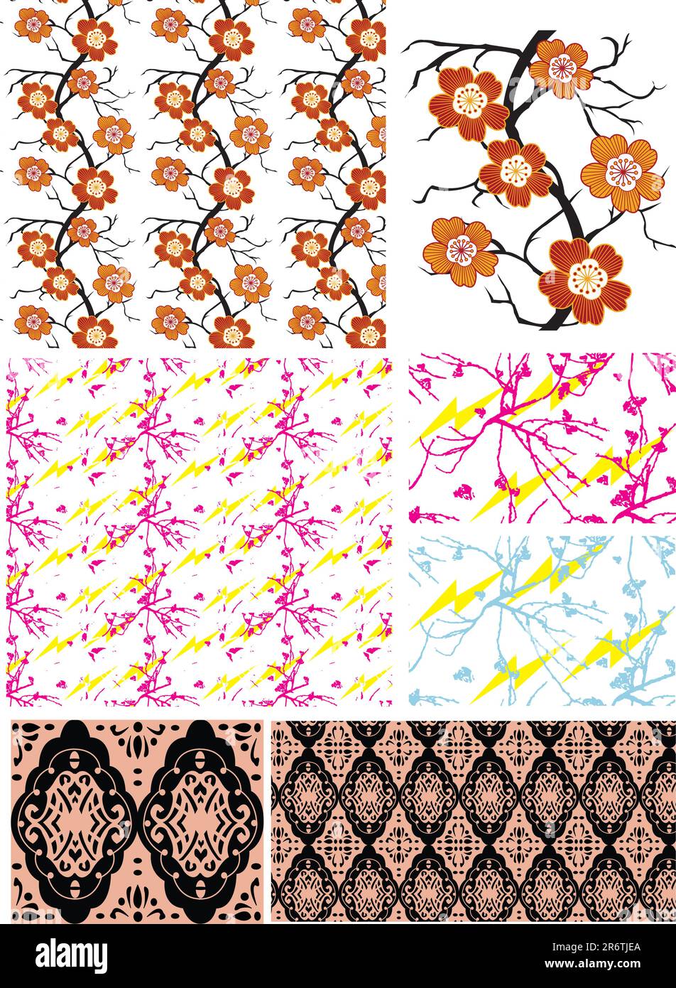 seamless fancy floral element wallpaper Stock Vector Image & Art - Alamy