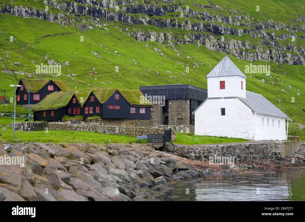 Parish Church, Kirkjubour, Streymoy, Faroe Islands, Denmark, Faroe ...