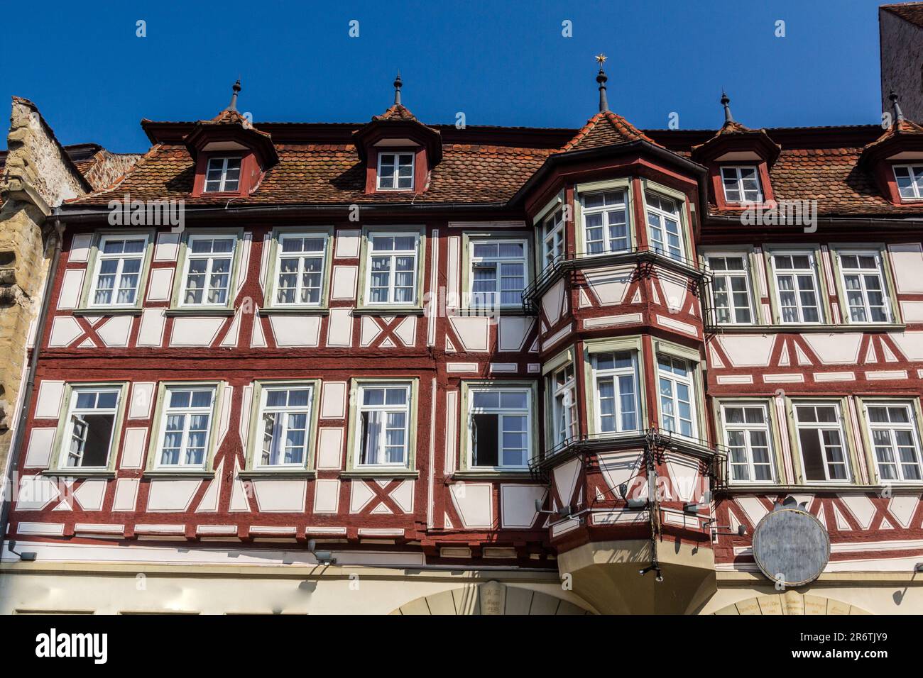 Shuttered windows medieval house historic town hi-res stock photography ...