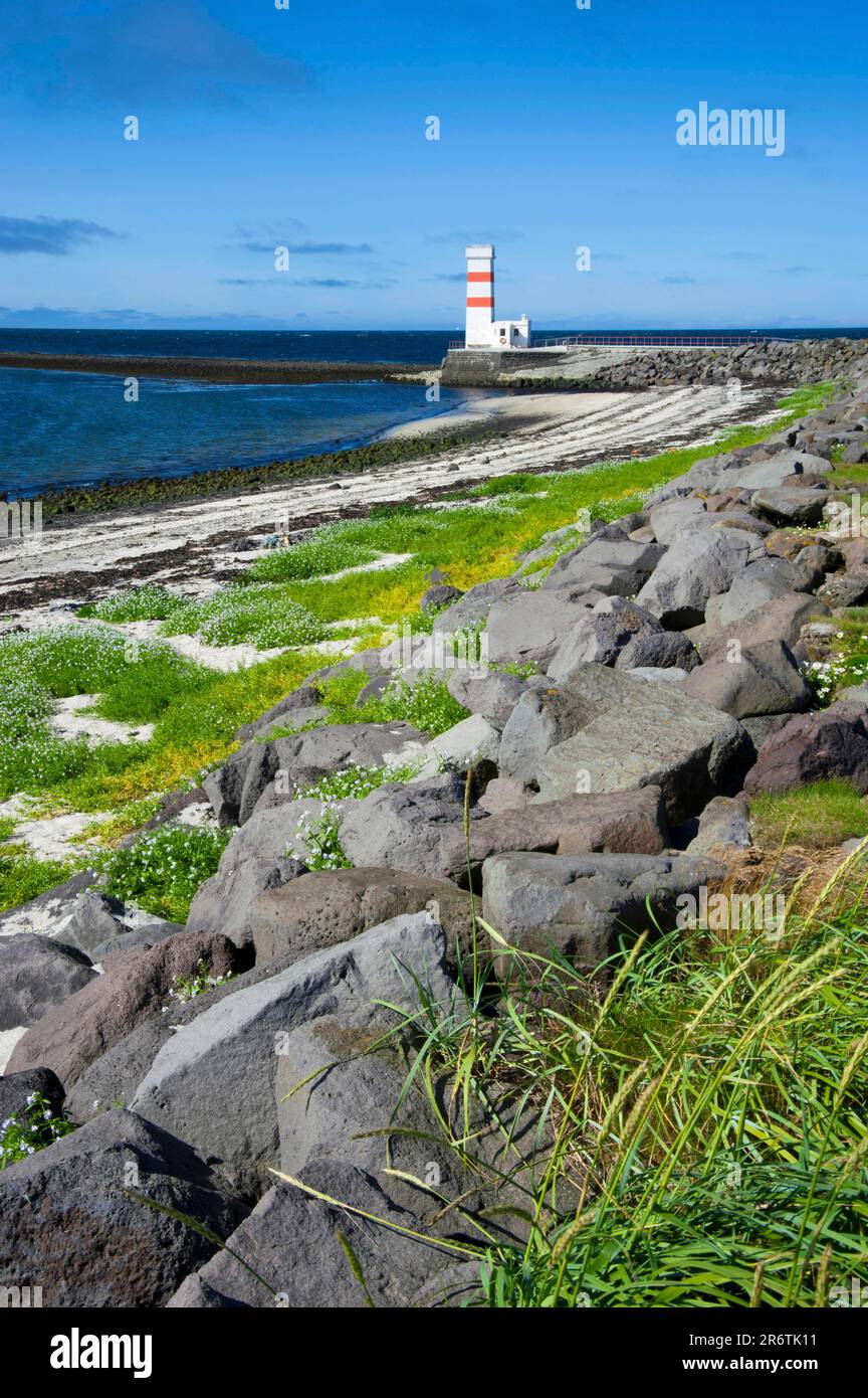 Old lighthouse, Gardur, Reykjanes Peninsula, Iceland Stock Photo - Alamy