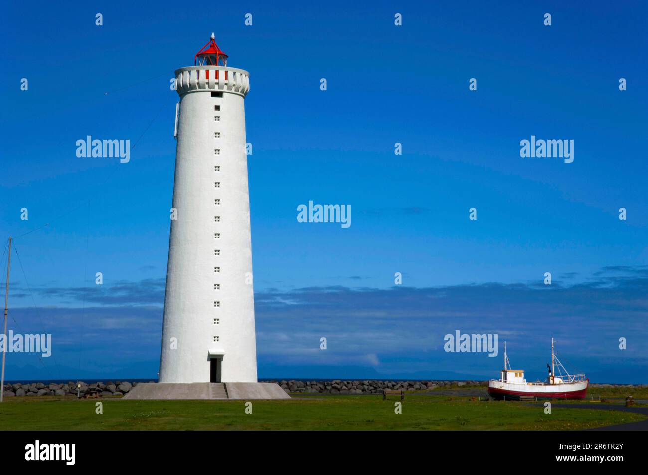 Lighthouse, Gardur, Reykjanes Peninsula, Iceland, Shipwreck Stock Photo ...