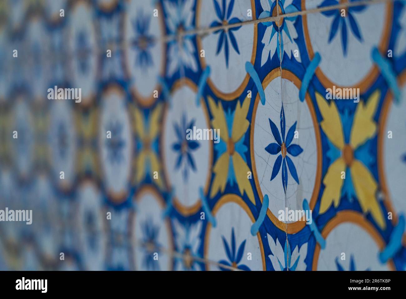 Lisbon's wall unveils intricate tile patterns. Vibrant colors and ...